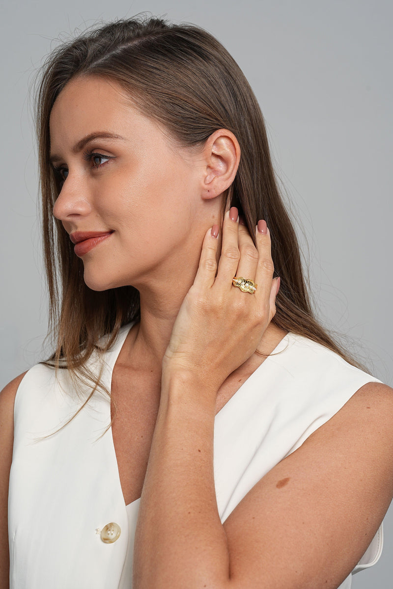 18K Crown Adjustable Ring – Artsory