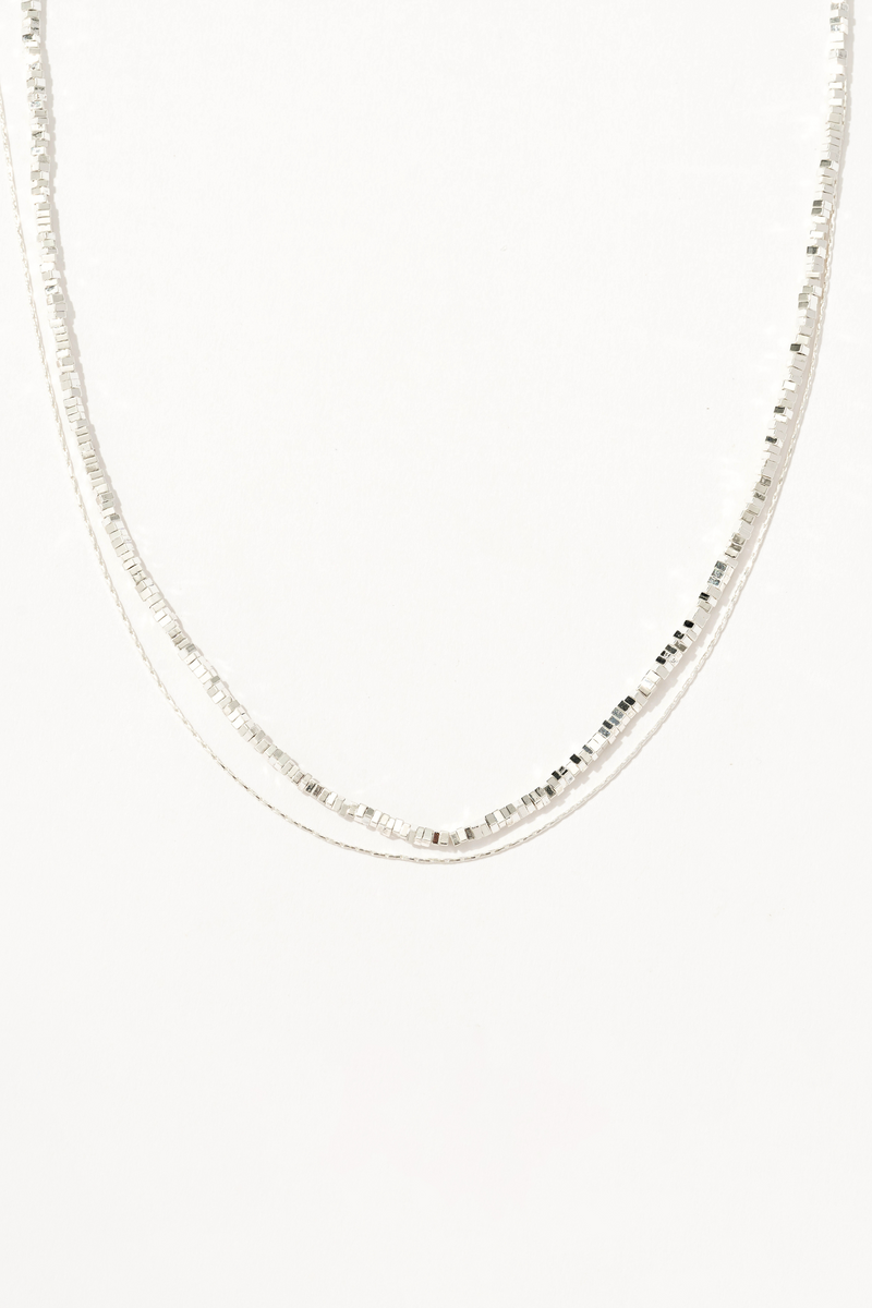 Silver Chain Layered Necklace – Artsory